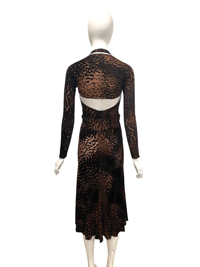 2000 Donna Karan stretch halter semi sheer dress and cropped shrug For ...