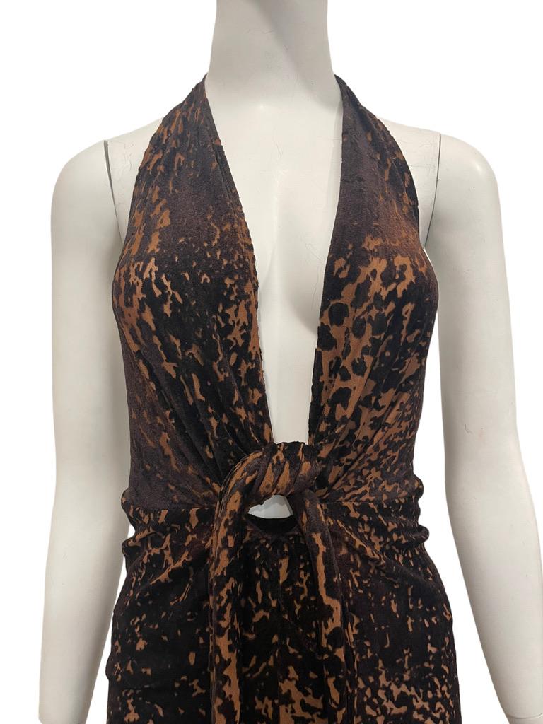 2000 Donna Karan stretch halter semi sheer dress and cropped shrug For ...