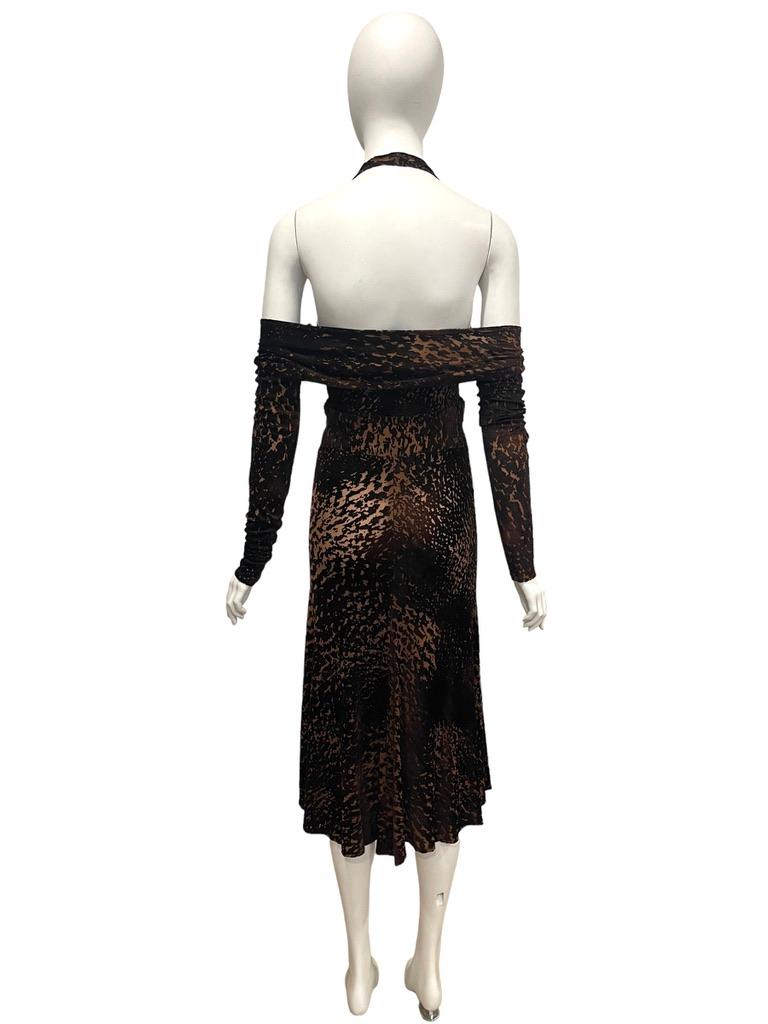 2000 Donna Karan stretch halter semi sheer dress and cropped shrug For ...
