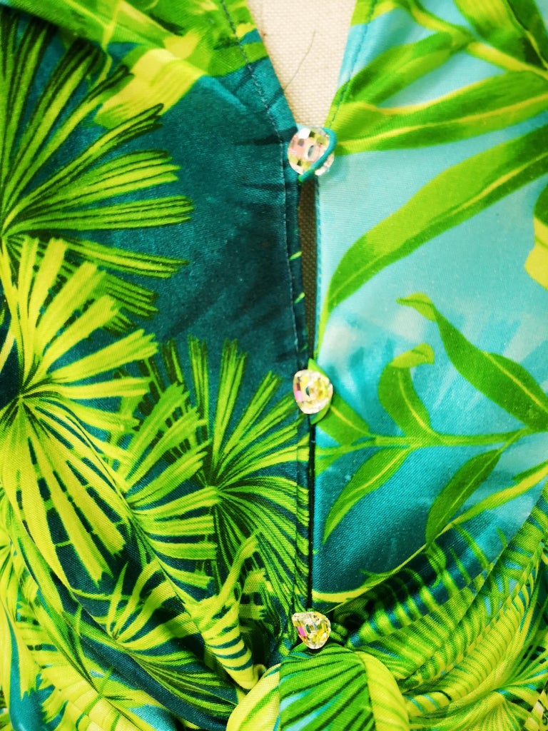 2000 Gianni Versace J. Lo Silk Jungle Dress at 1stDibs