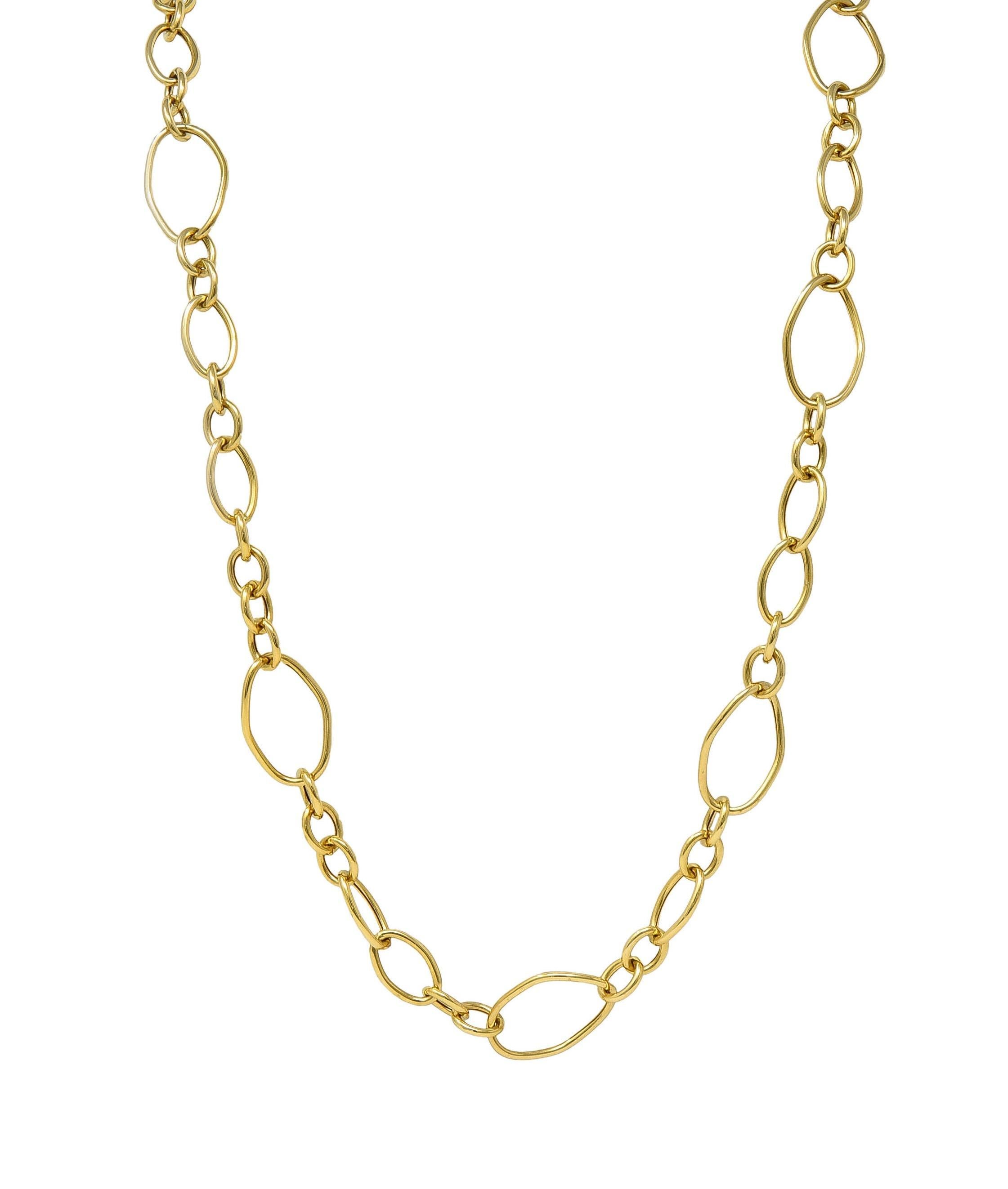 Rossella Ugolini Yellow Gold Adjustable Length Anchor Chain Agate ...