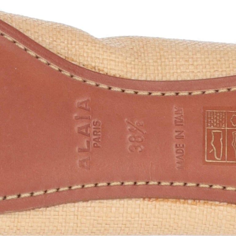 2000s Alaïa beige raffia ballet flats with black details at 1stDibs ...
