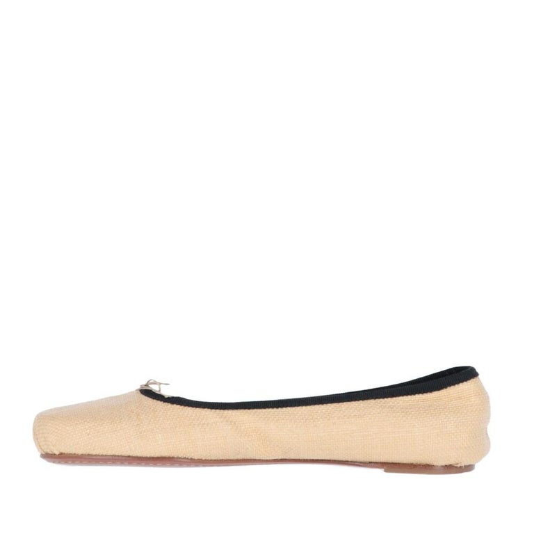 2000s Alaïa beige raffia ballet flats with black details at 1stDibs ...