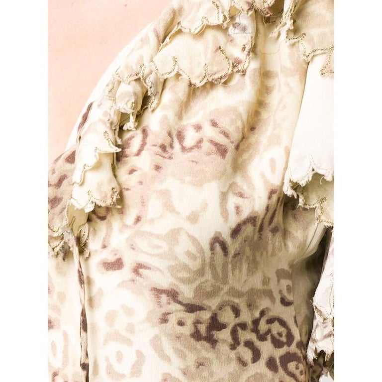 2000s A.N.G.E.L.O. Vintage Cult beige leopard print silk long dress For ...
