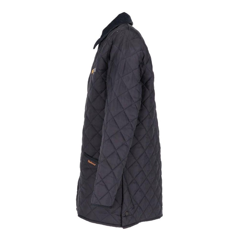 2000s Barbour blue customized quilted jacket For Sale at 1stDibs