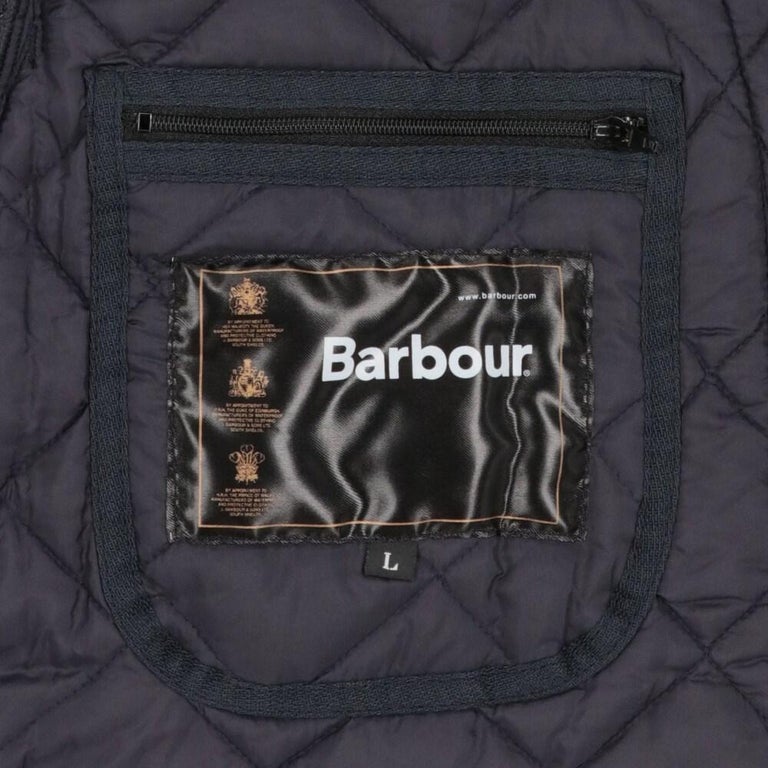 2000s Barbour blue customized quilted jacket For Sale at 1stDibs