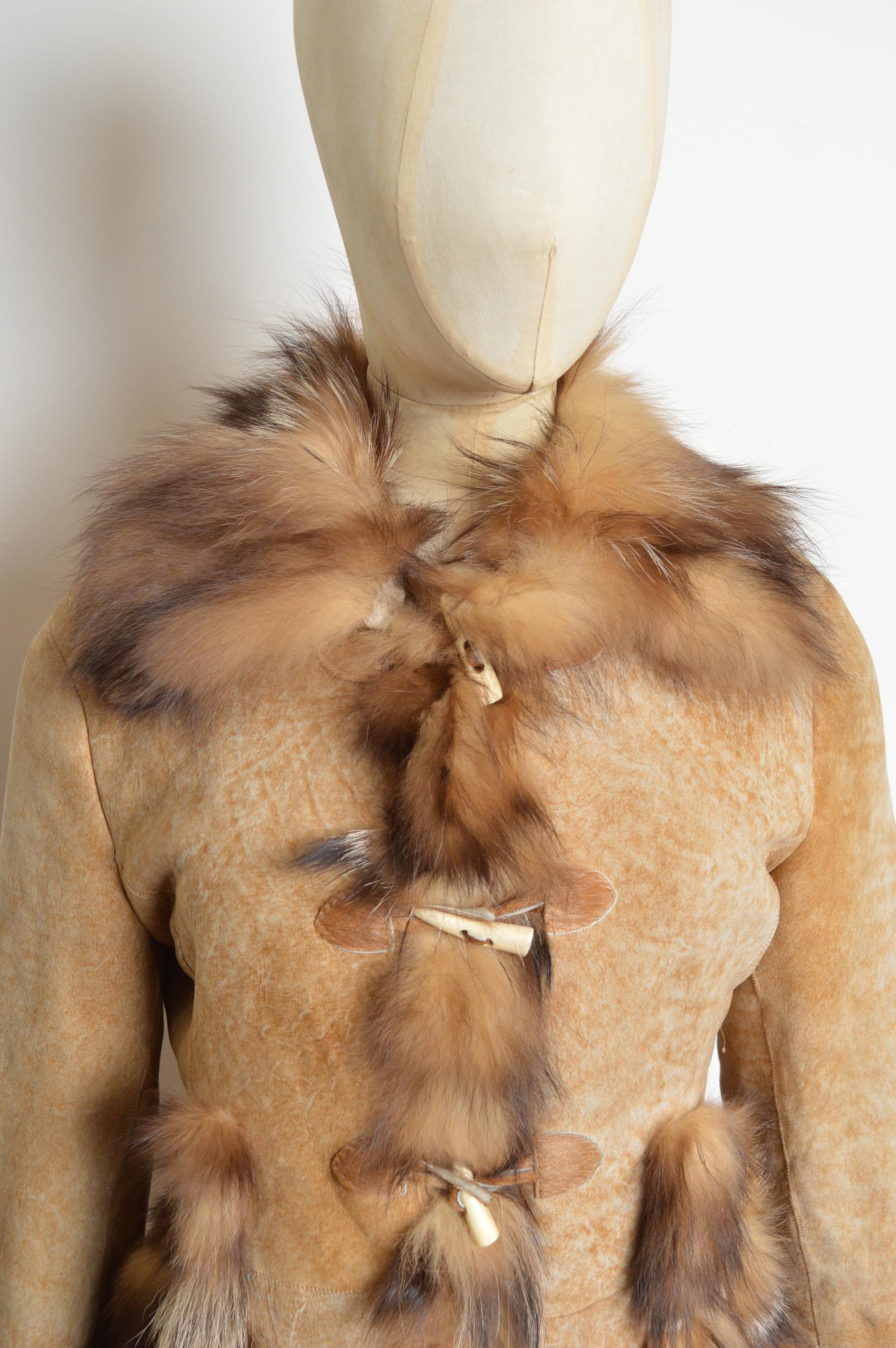 2000s Bohemian Suede and Fur Spanish Merino shearling Jacket - Coat For ...