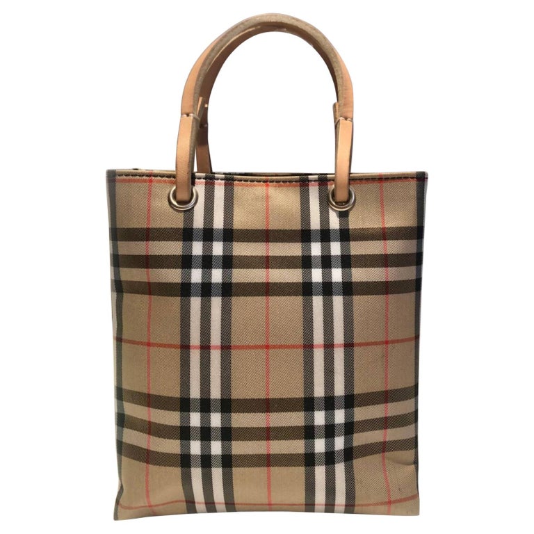 2000s Burberry Nova Check Mini Tote Bag at 1stDibs