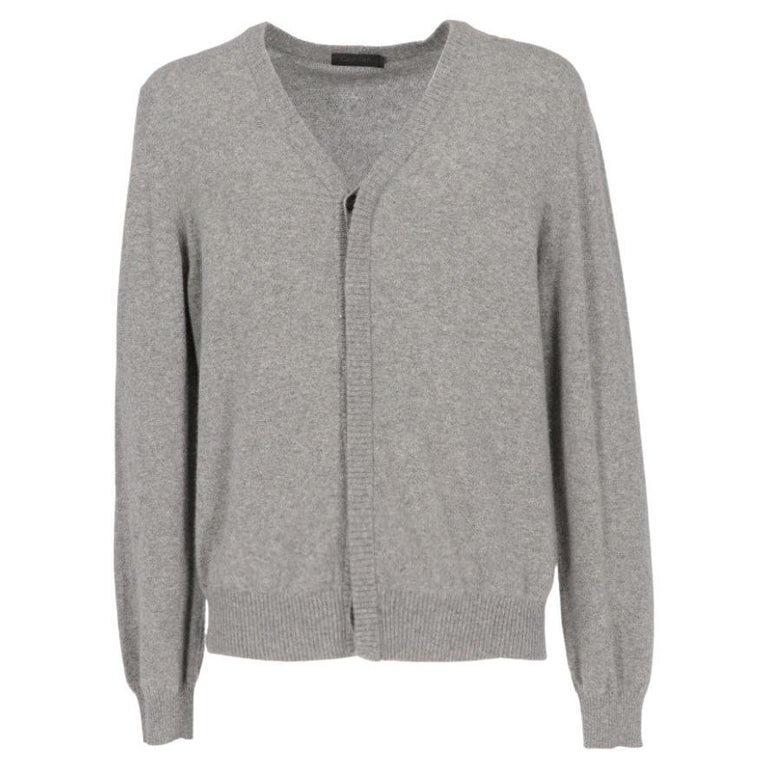 2000s Calvin Klein Vintage gray cashmere cardigan For Sale at 1stDibs