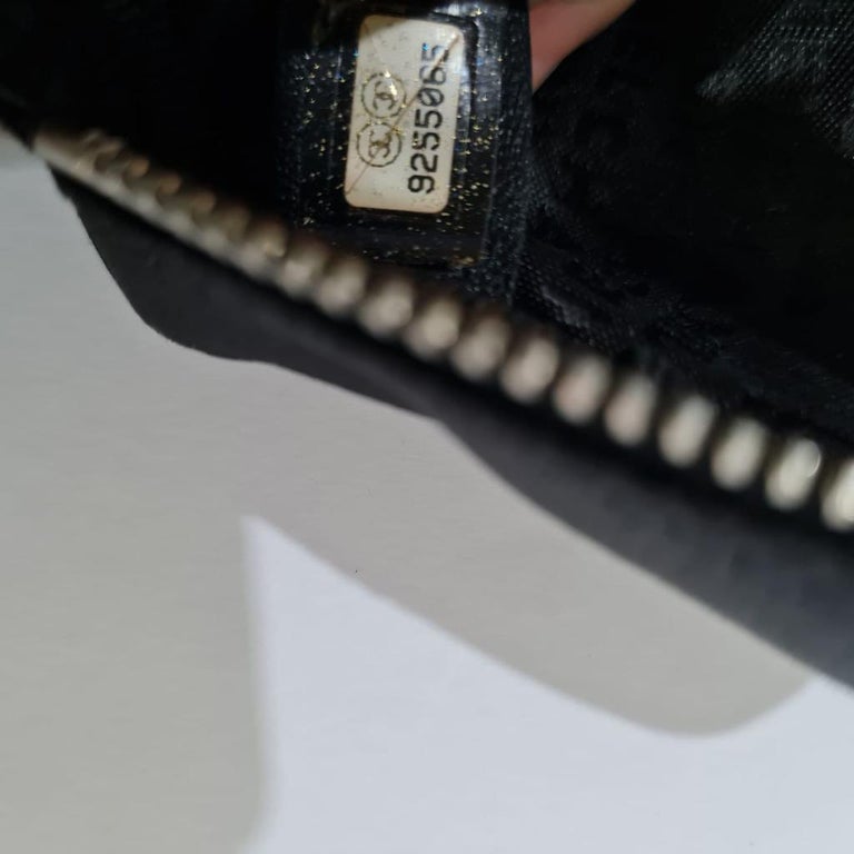 2000s Chanel Black Vintage Satin Make Up Pouch For Sale at 1stDibs