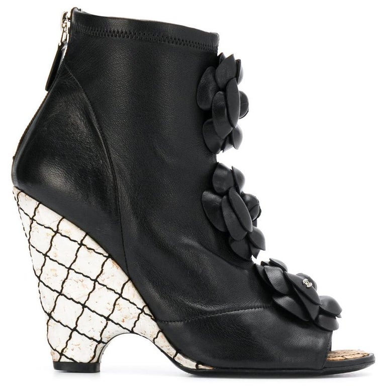 2000s Chanel Platform Booties at 1stDibs