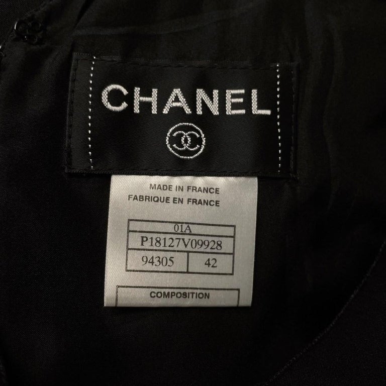 2000s Chanel Vintage black silk long dress with draped neck For Sale at ...