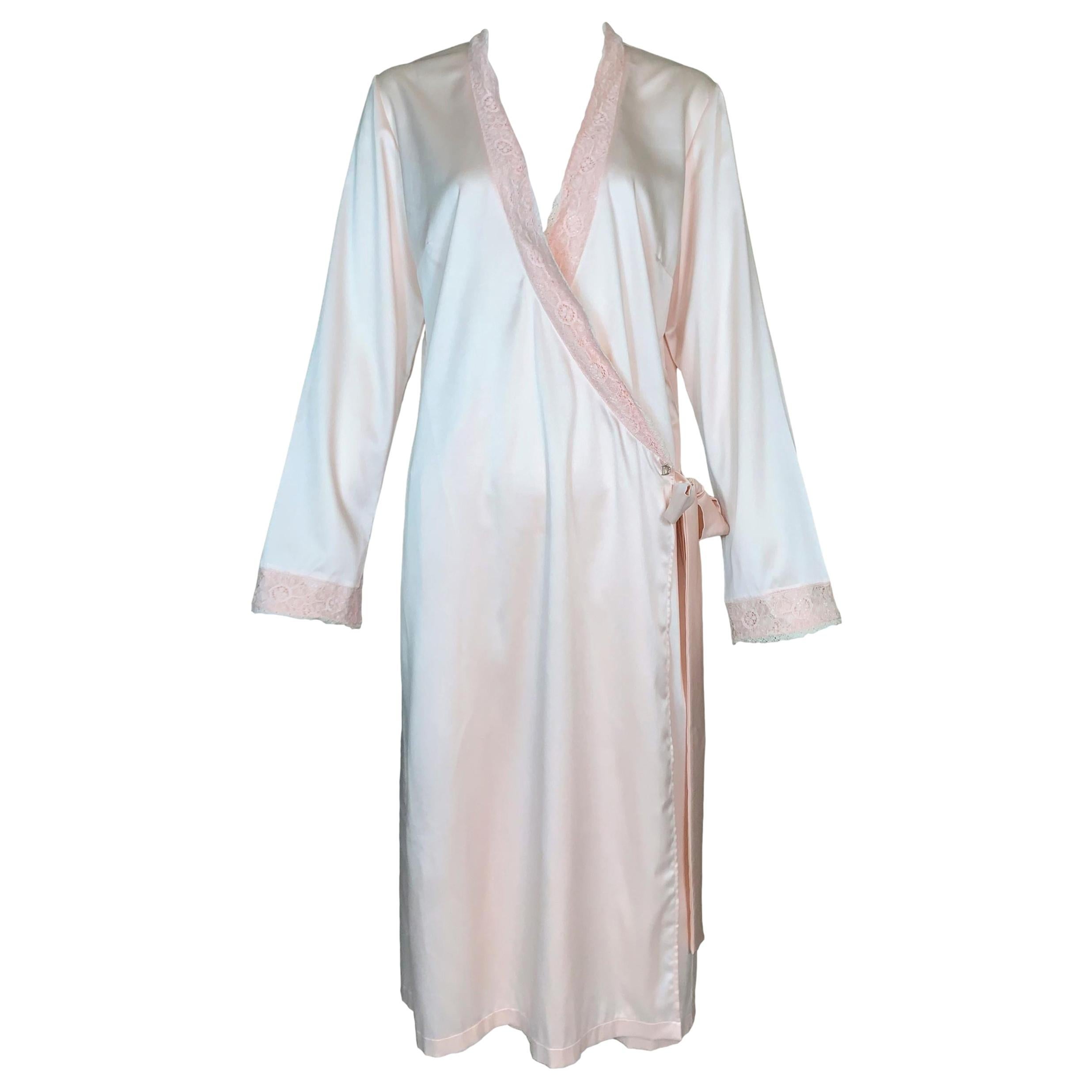 2000's Christian Dior John Galliano Pastel Pink Satin Robe Dress at 1stDibs