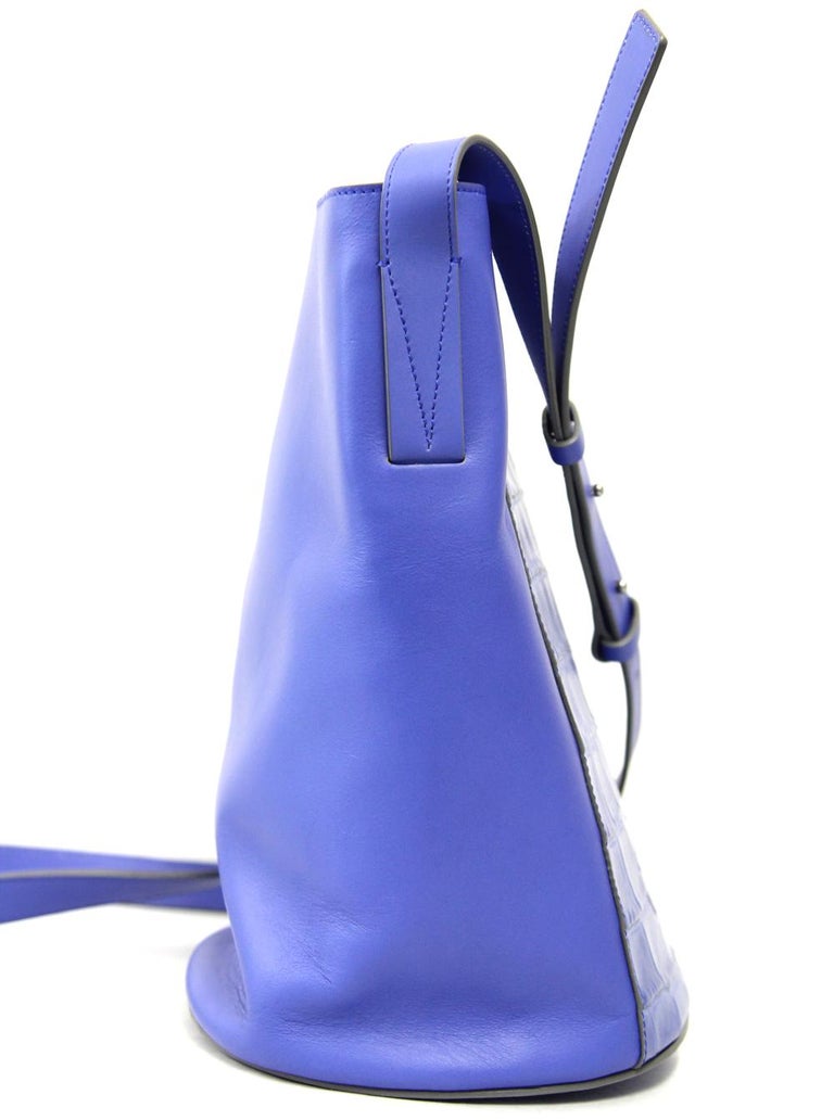 2000s Cobalt Blue Leather Bucket Bag at 1stDibs