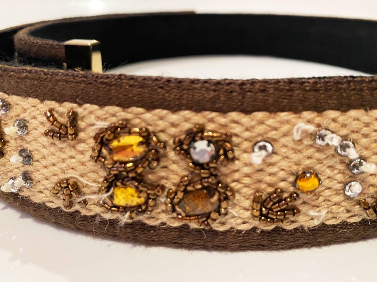 2000s Dolce and Gabbana Cord and Gems Belt For Sale at 1stDibs