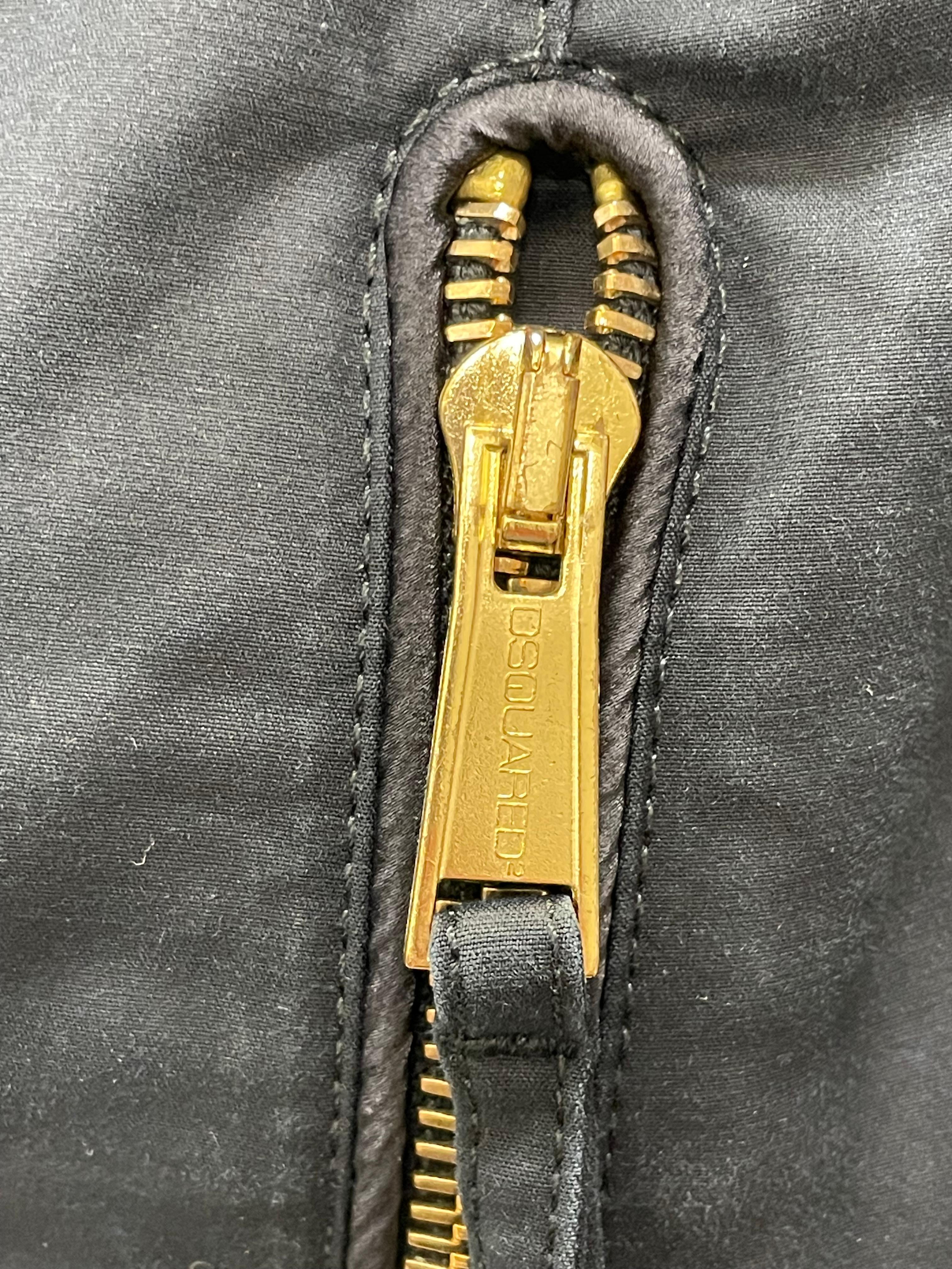 2000's Dsquared2 Black Plunging Zipper Baggy Hip-Hop Jumpsuit For Sale ...