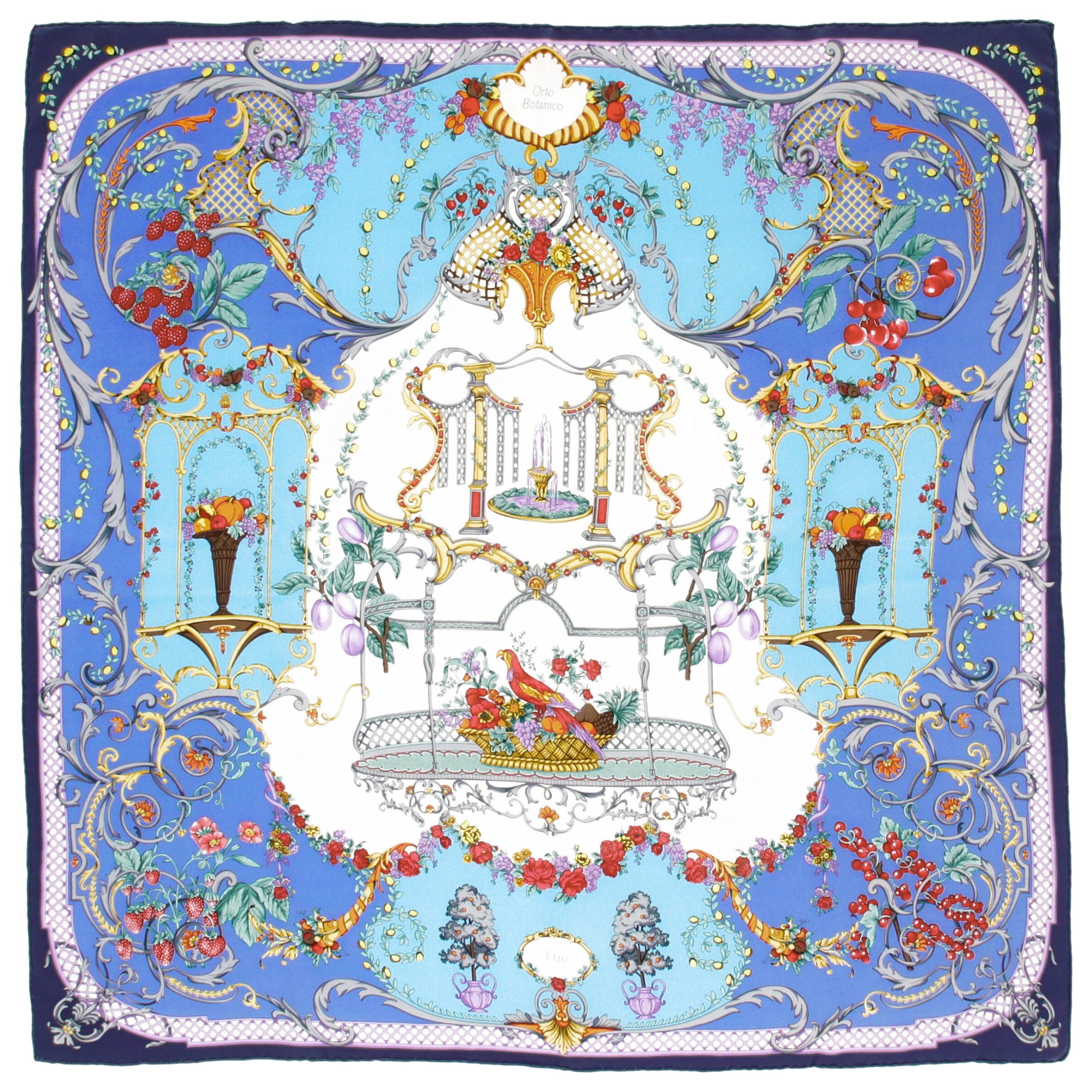 Etro Multi-Color Sheer Silk Paisley Print Scarf For Sale at 1stDibs