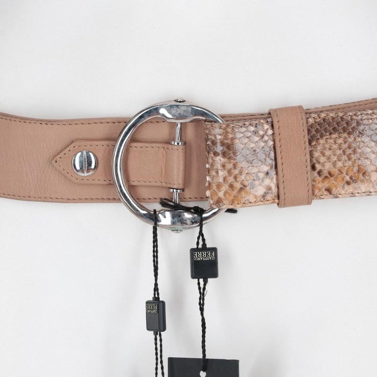 2000s Gianfranco Ferré beige leather and pythonskin belt For Sale at ...