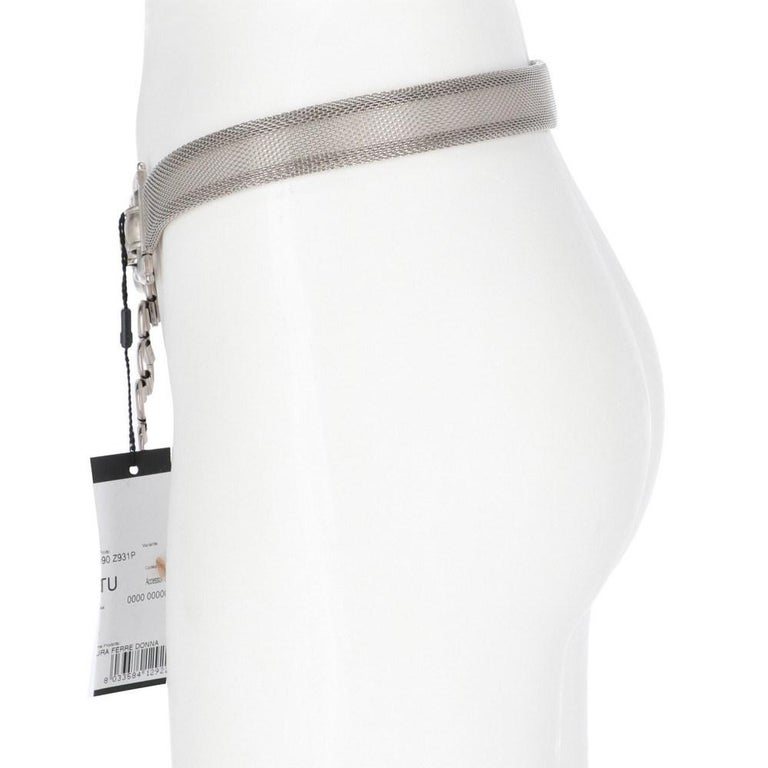 2000s Gianfranco Ferré belt in silver metal mesh For Sale at 1stDibs