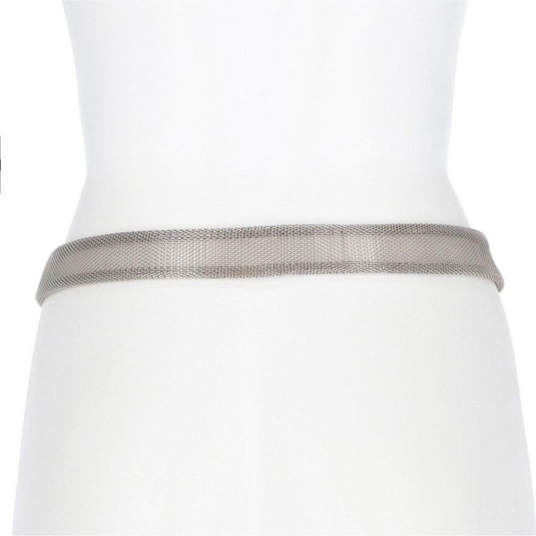 2000s Gianfranco Ferré belt in silver metal mesh For Sale at 1stDibs