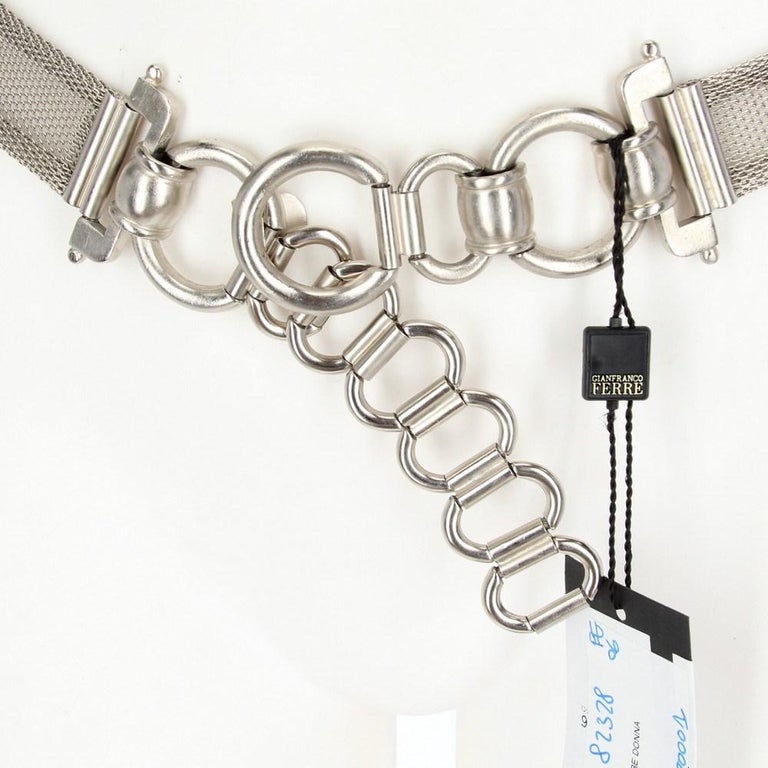 2000s Gianfranco Ferré belt in silver metal mesh For Sale at 1stDibs