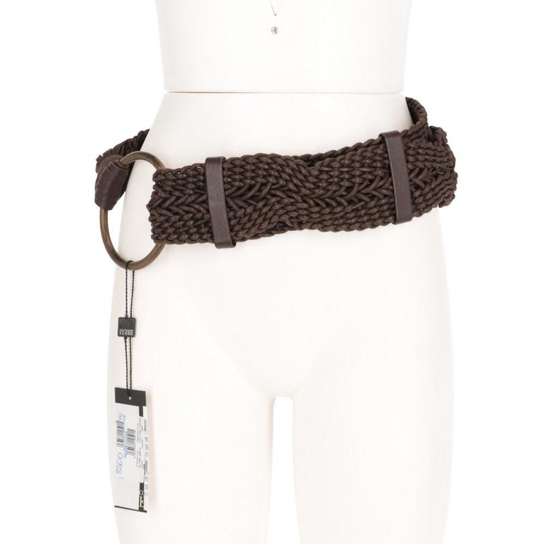 2000s Gianfranco Ferré brown braided rope belt at 1stDibs