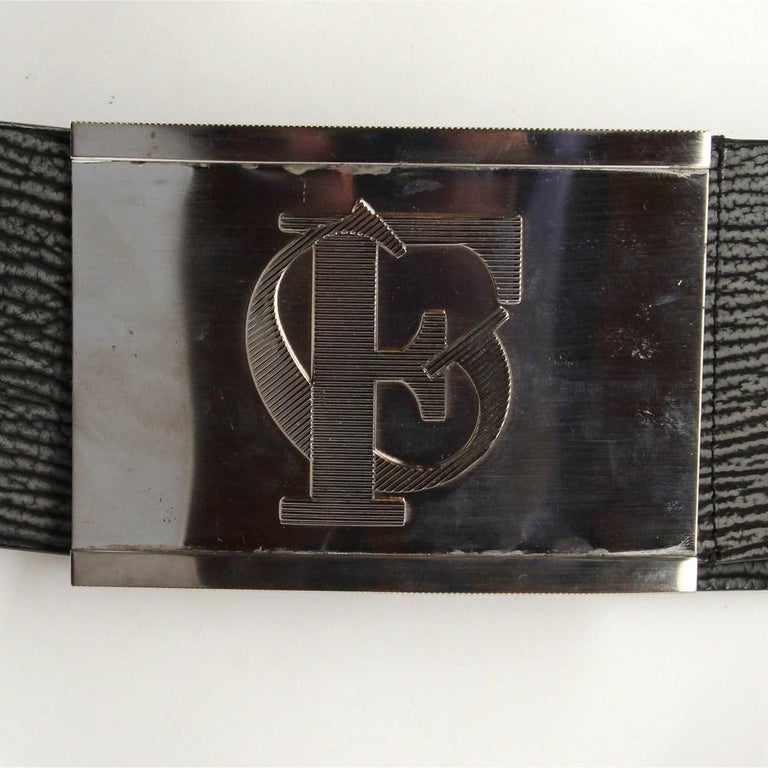 2000s Gianfranco Ferré grey and black embossed leather belt For Sale at ...