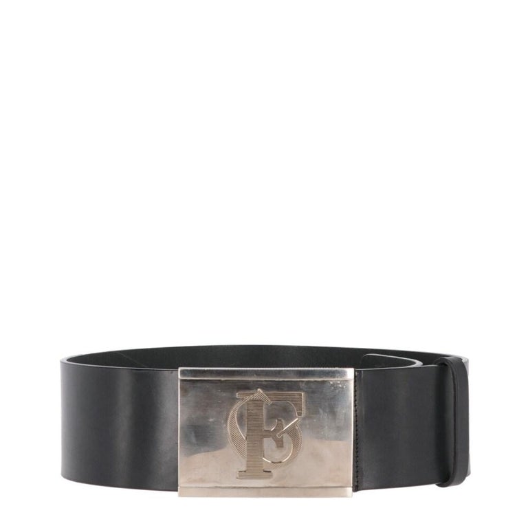 2000s Gianfranco Ferré grey and black embossed leather belt at 1stDibs