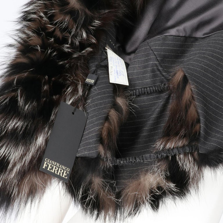 2000s Gianfranco Ferrè Silver Fox Fur Cape at 1stDibs