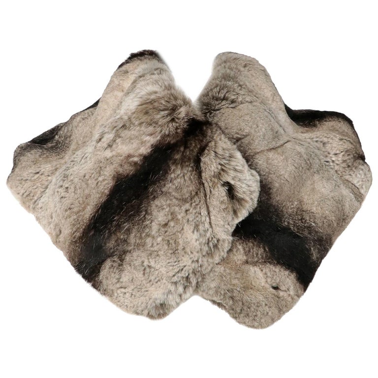 2000s Gianfranco Ferrè Striped Chinchilla Fur Scarf at 1stDibs