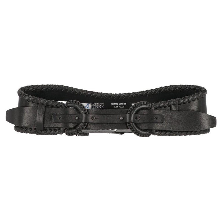 2000s Gianfranco Ferré Vintage brown leather belt with leather ...