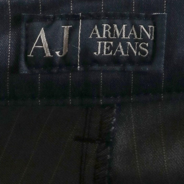 2000s Giorgio Armani Vintage blue cotton with pinstripe pattern ...