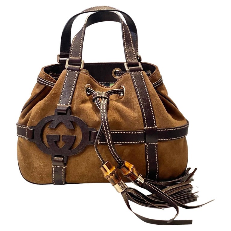 2000s Gucci by Tom Ford Brown GG Interlocking Suede Handbag For Sale at ...
