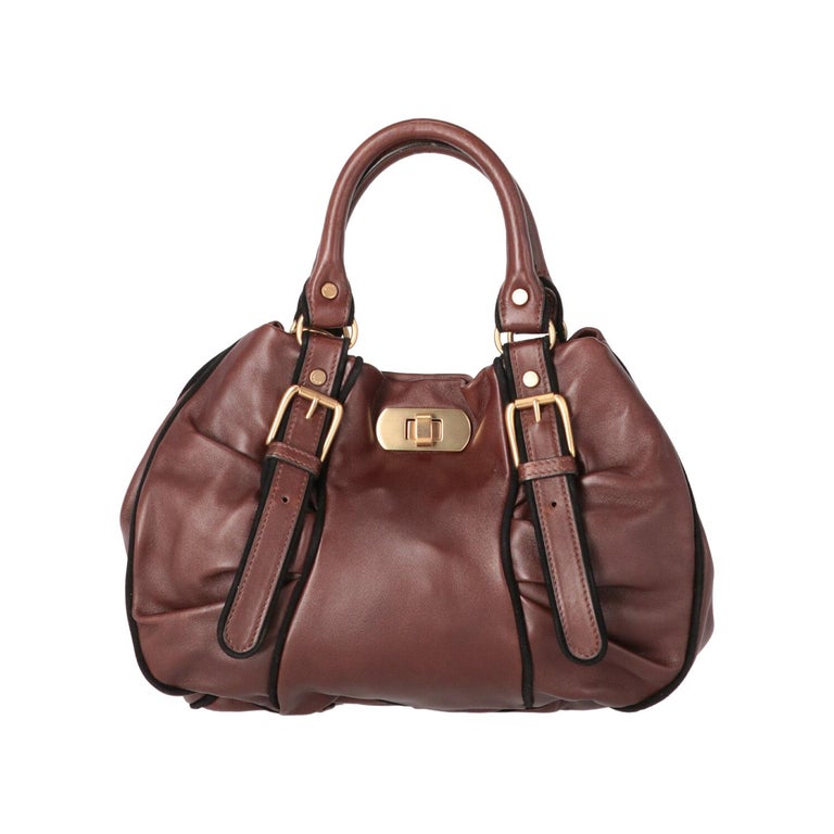 Marni Vintage Braune Lederhandtasche aus den 2000er Jahren im Angebot ...