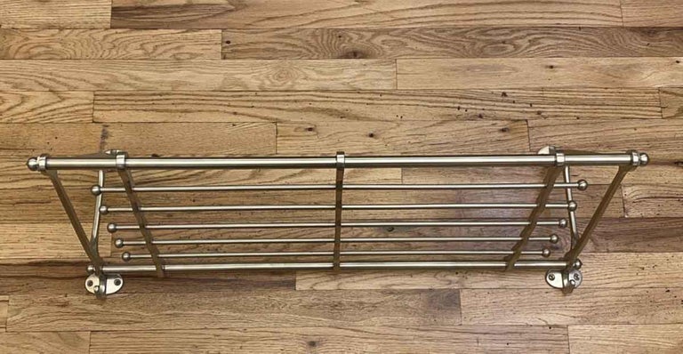 2000s Nickel over Brass Train Luggage Rack, Industrial Style For Sale ...