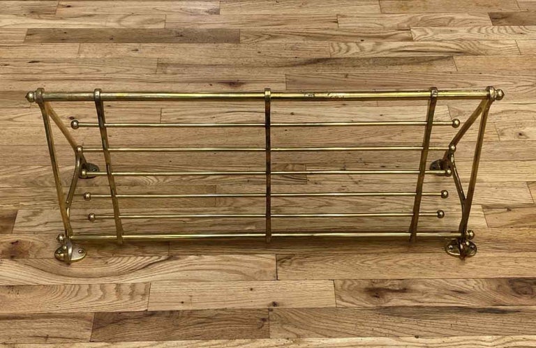 2000s Polished Brass Train Luggage Rack, Industrial Style For Sale at ...