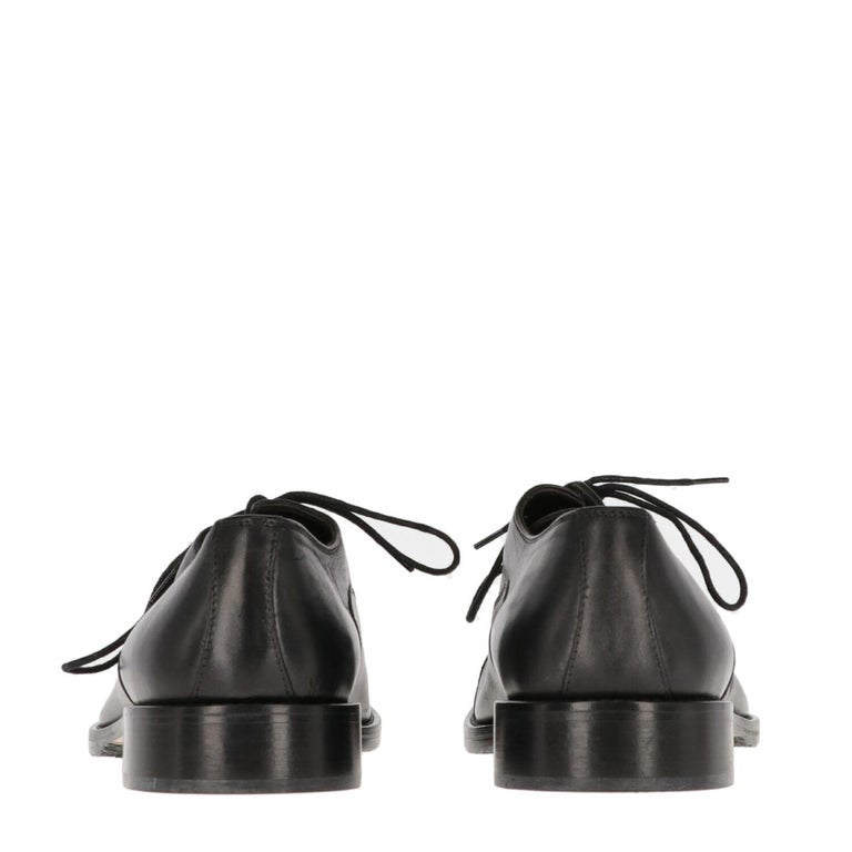 2000s Pollini Black Leather Oxford Shoes For Sale at 1stDibs