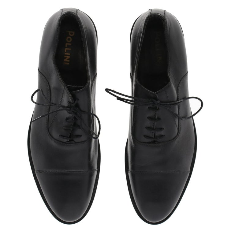 2000s Pollini Black Leather Oxford Shoes For Sale at 1stDibs