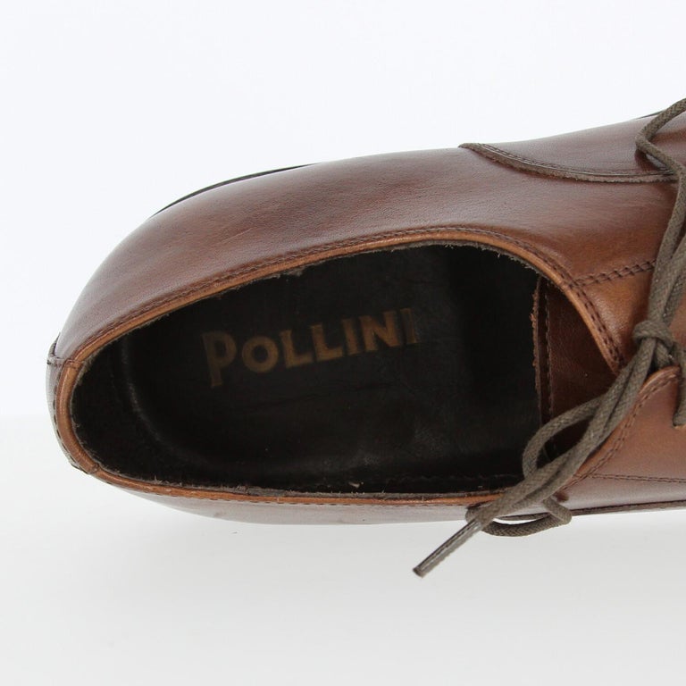 2000s Pollini Leather Lace-up Shoes For Sale at 1stDibs