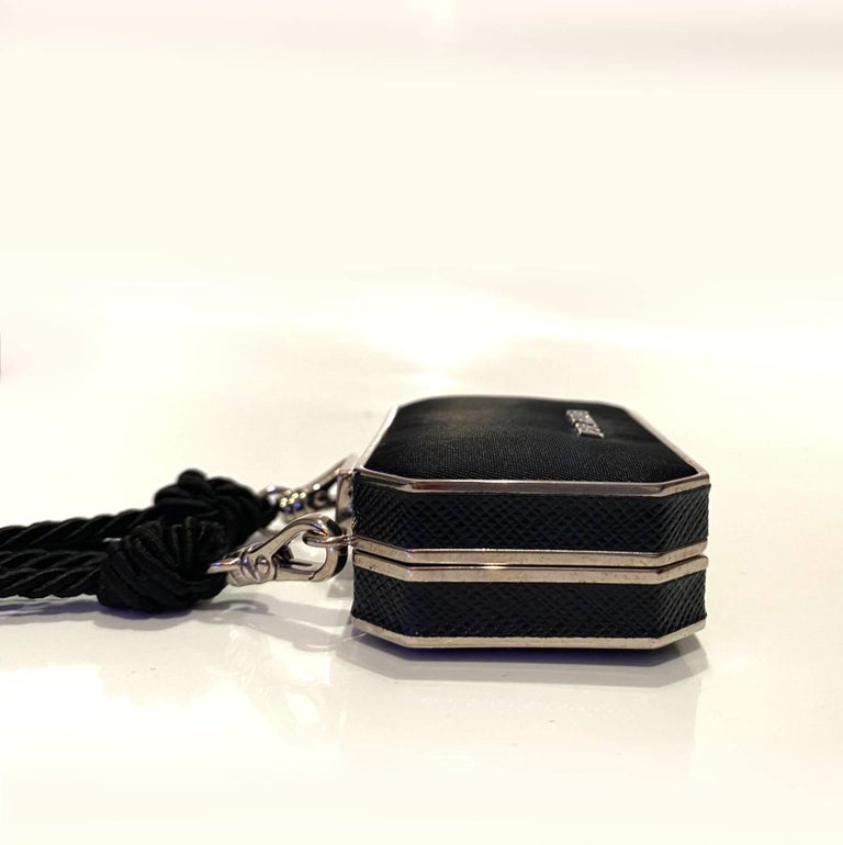 2000s Prada Mini Clutch Bag with Tassel Cord Strap For Sale at 1stDibs