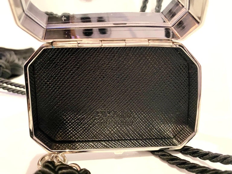 2000s Prada Mini Clutch Bag with Tassel Cord Strap For Sale at 1stDibs