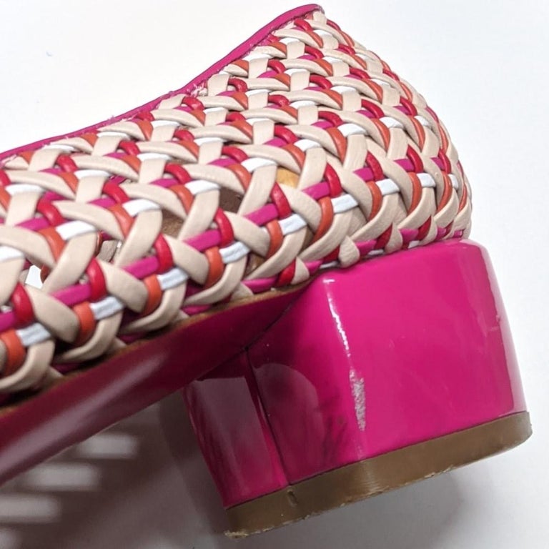 2000s Salvatore Ferragamo Vintage interlaced calf leather low-heel ...