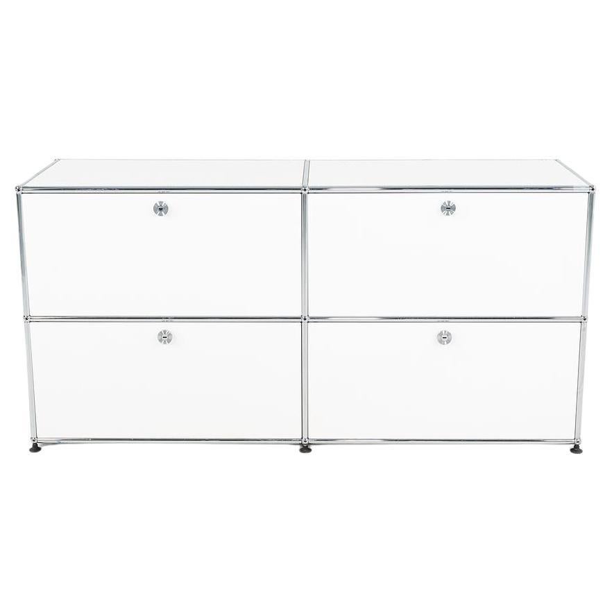 2000s USM Haller Credenza / Cabinet Unit 2x3 Chrome and Steel Blue ...