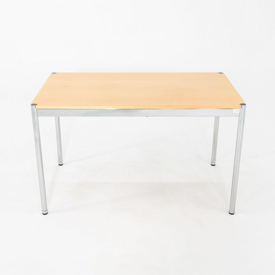 2000s USM Haller Dining Table / Desk in Beech and Chrome 30 x 50 inches ...