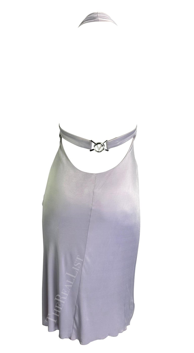 2000s Versace by Donatella Versace Pastel Lavender Midi Dress For Sale ...