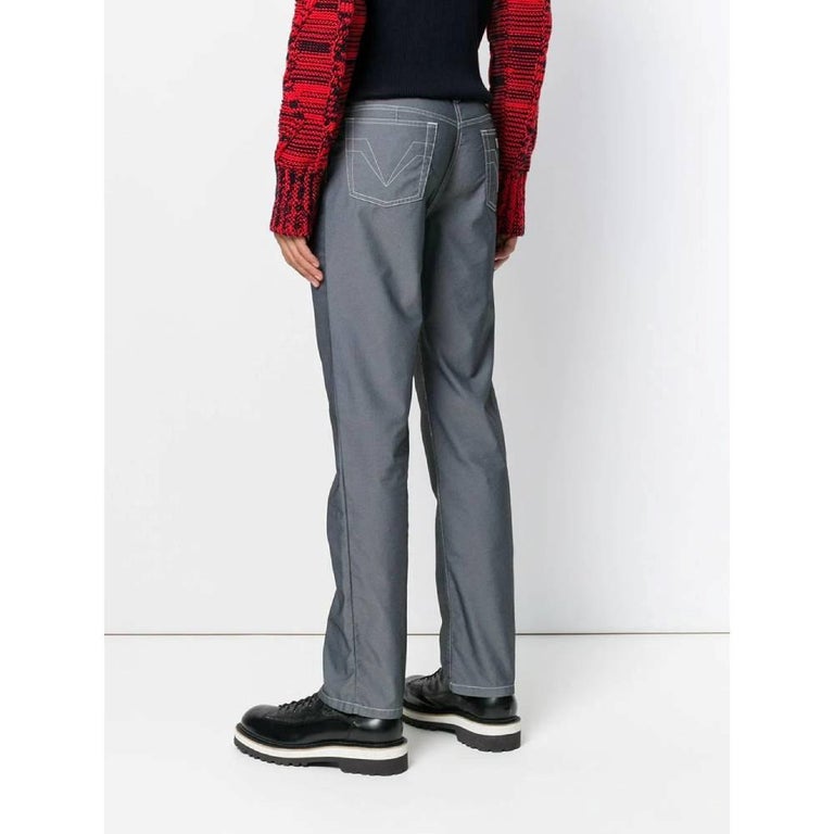 2000s Versace Sport Vintage grey cotton straight five pockets trousers ...