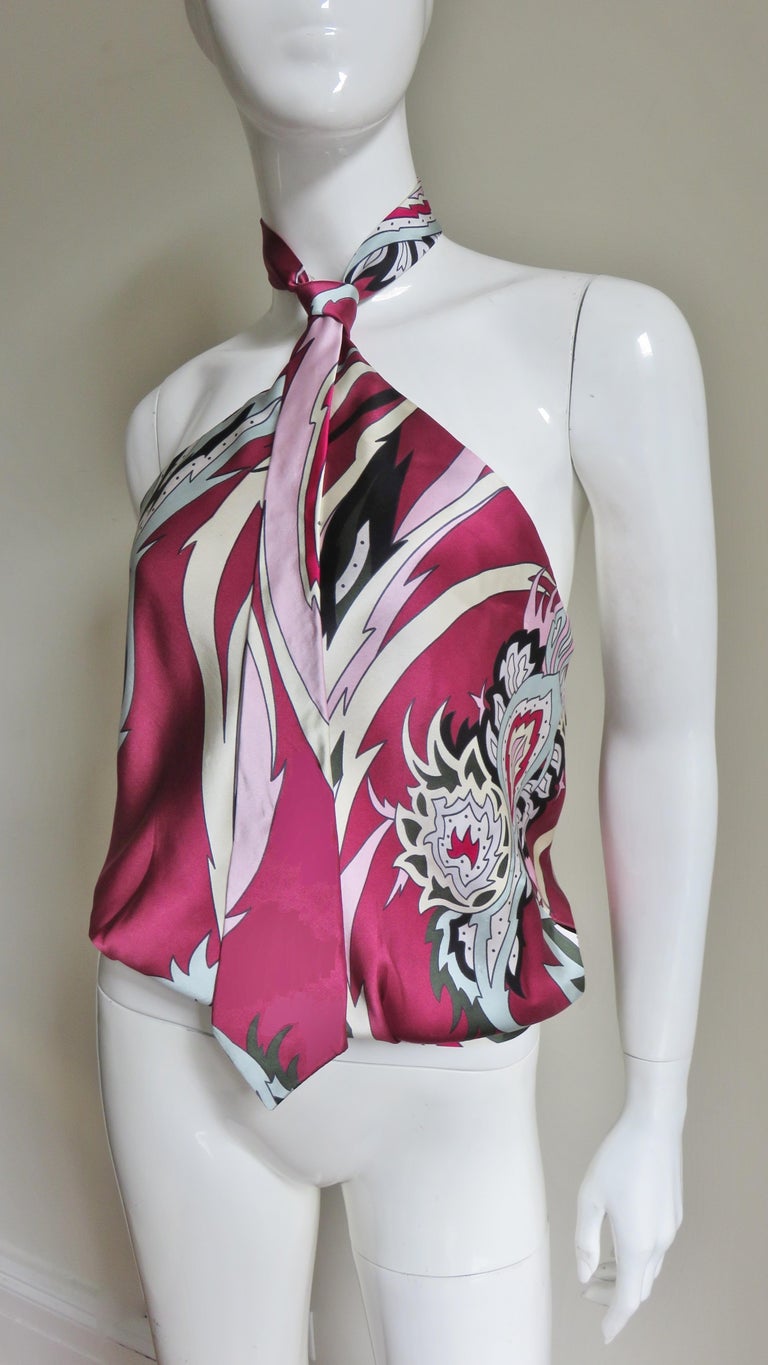 Alexander McQueen Silk Halter Top SS 2001 For Sale at 1stDibs