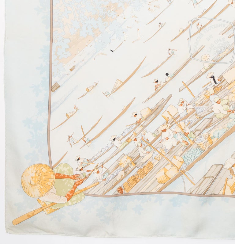 2001 Hermes Marche Flottant du Lac Inle by Dimitri Rybaltchenko Silk ...