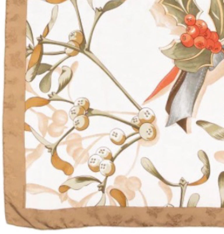 2001 Hermes Neige d Antan Details by Cathy Latham Silk Scarf For Sale ...