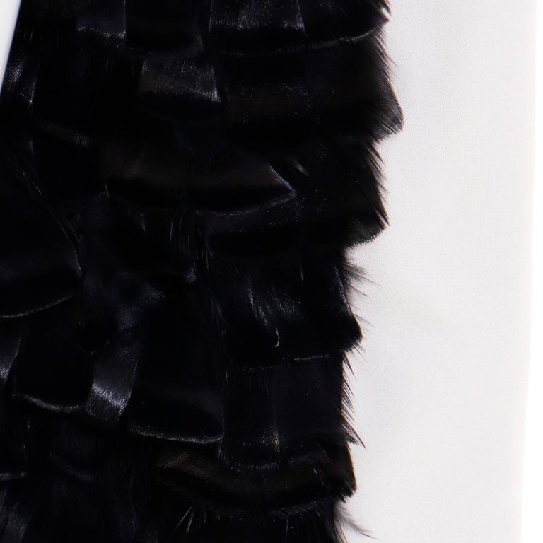 2001 Tom Ford for Yves Saint Laurent Strapless White Dress w Black ...